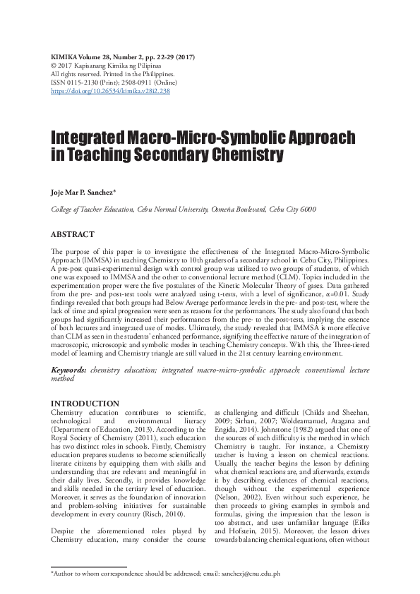 (PDF) Integrated Macro-Micro-Symbolic Approach in Teaching Secondary ...