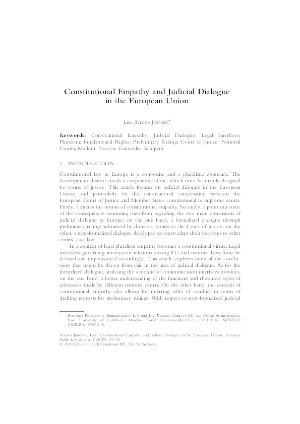 (PDF) Constitutional Empathy and Judicial Dialogue in the European Union