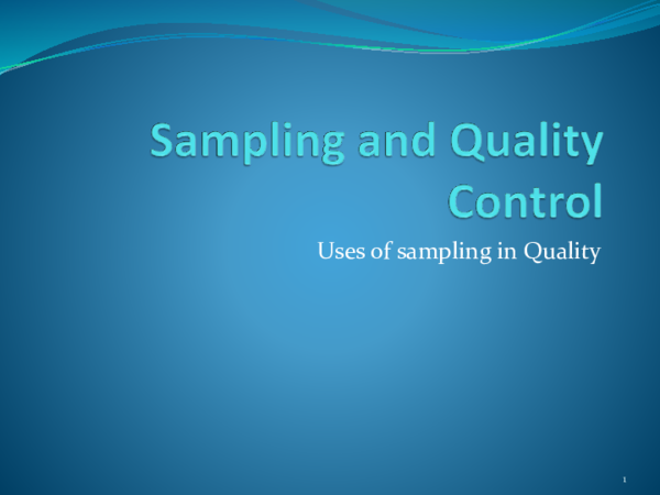 (PPT) Sampling and Quality Control