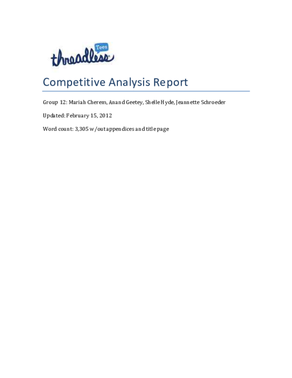 (PDF) Competitive Analysis Report