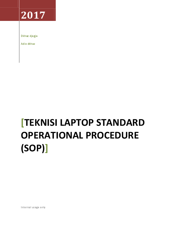 (PDF) TEKNISI LAPTOP STANDARD OPERATIONAL PROCEDURE (SOP)] Internal ...
