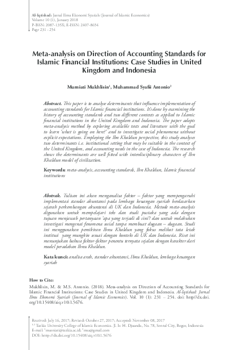 (PDF) Meta-analysis on Direction of Accounting Standards for Islamic ...