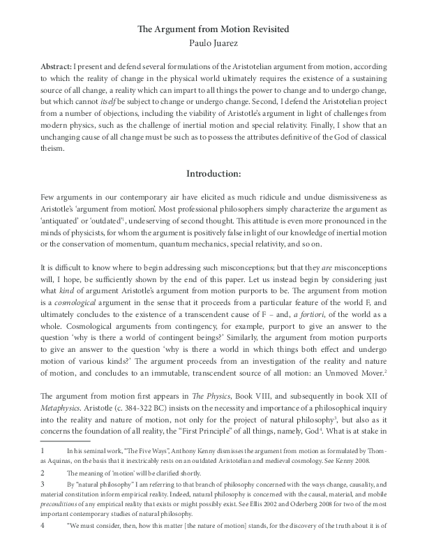(PDF) The Argument from Motion Revisited