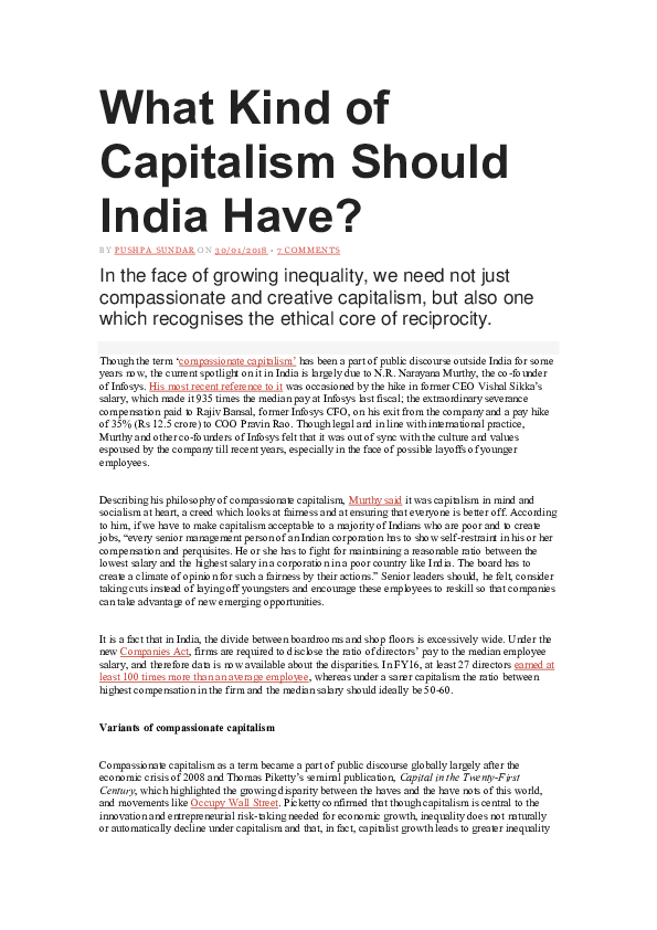 (DOC) What Kind of Capitalism Should India Have.docx