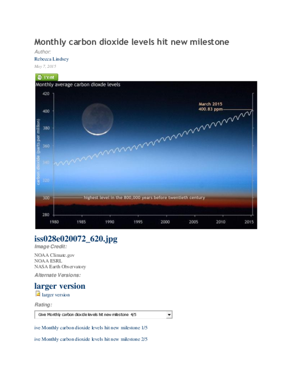 (DOC) Monthly carbon dioxide levels hit new milestone