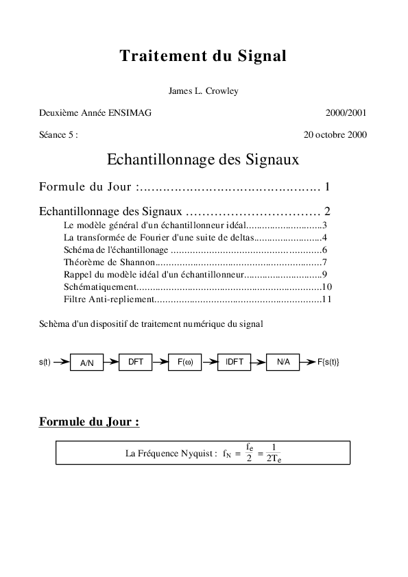 (PDF) Traitement du Signal