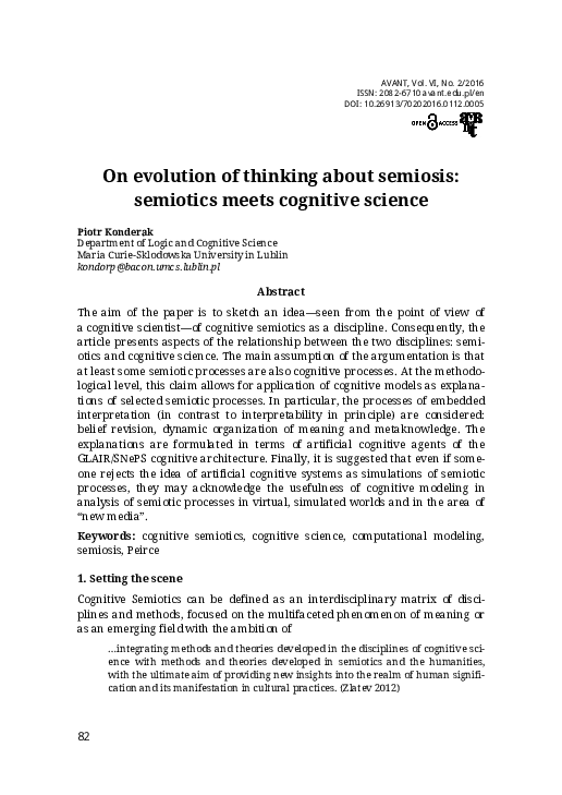(PDF) On evolution of thinking about semiosis: semiotics meets ...