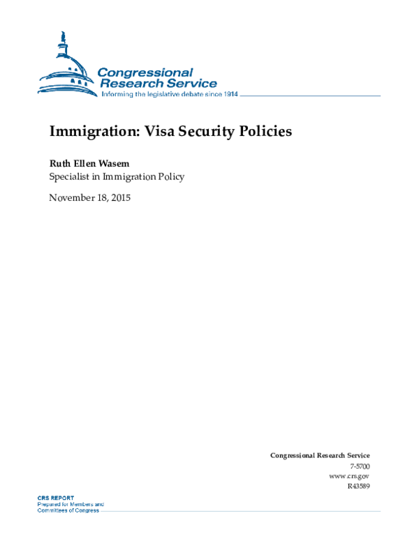 (PDF) Immigration: Visa Security Policies