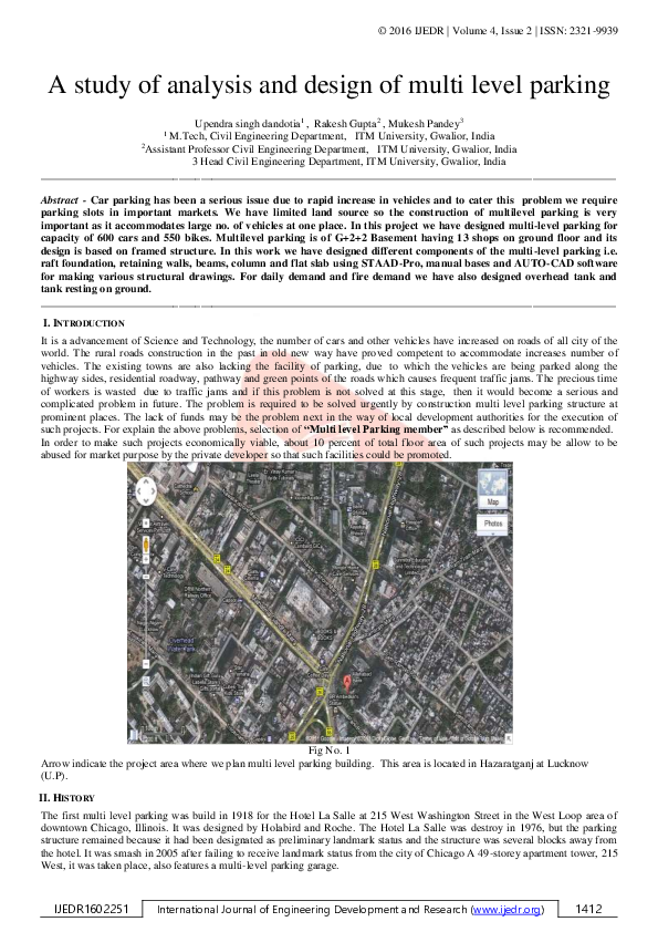 (PDF) A study of analysis and design of multi level parking