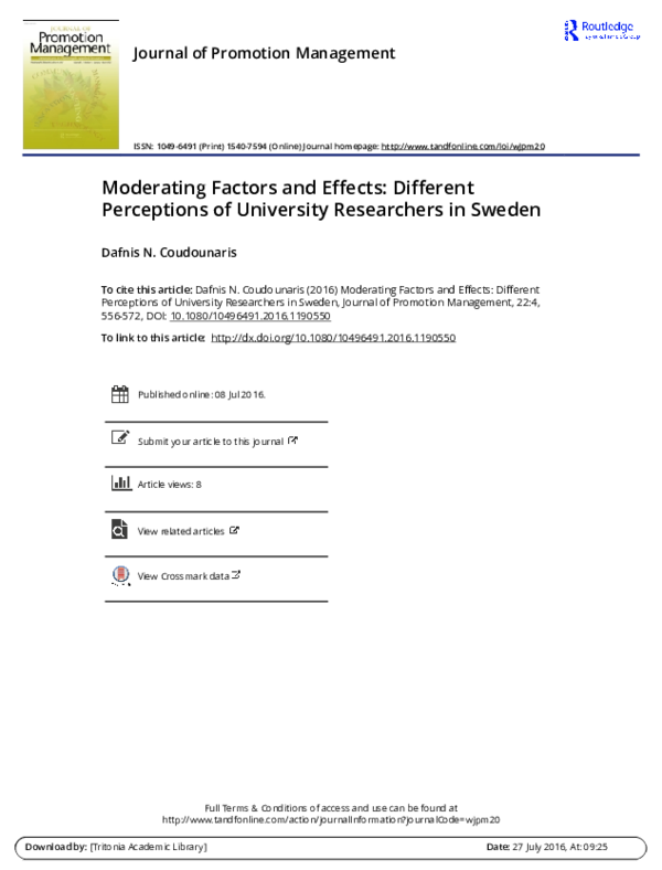 (PDF) Moderating Factors and Effects: Different Perceptions of ...