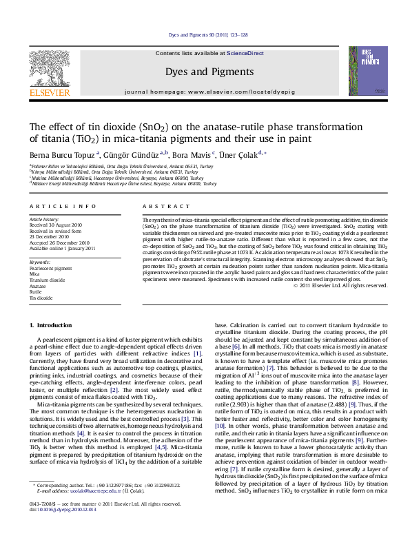 (PDF) The effect of tin dioxide (SnO2) on the anatase-rutile phase ...