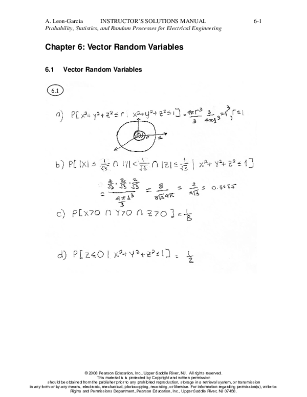 Pdf Chapter 6 Vector Random Variables 6 1 Vector Random Variables 6 1