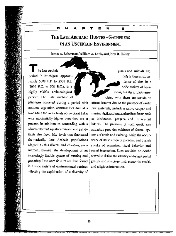 (PDF) The Late Archaic: Hunter-Gatherers in an Uncertain Environment