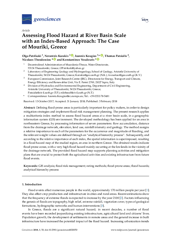 (PDF) Assessing Flood Hazard at River Basin Scale with an Index-Based ...