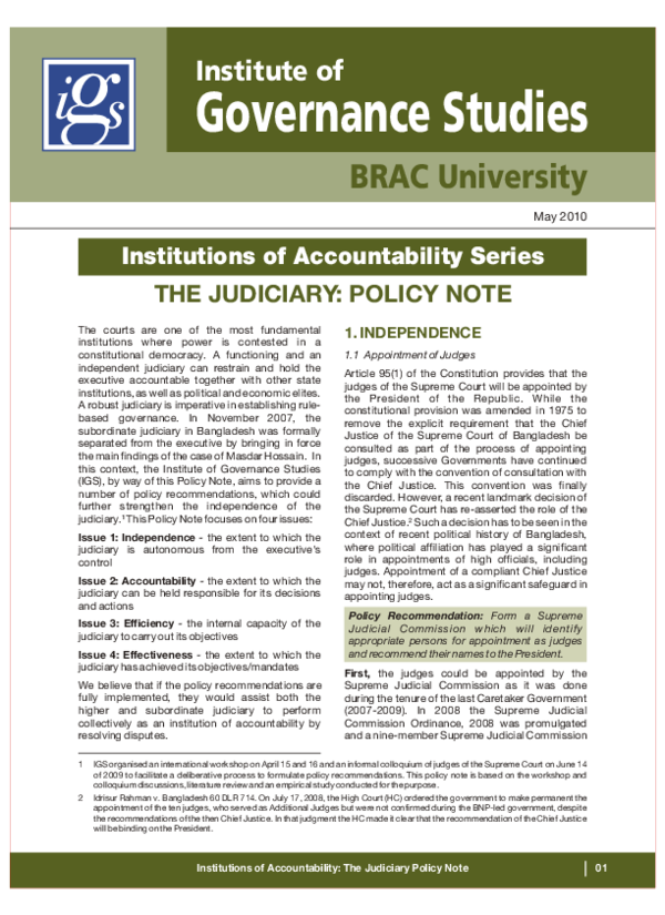 (PDF) THE JUDICIARY POLICY NOTE