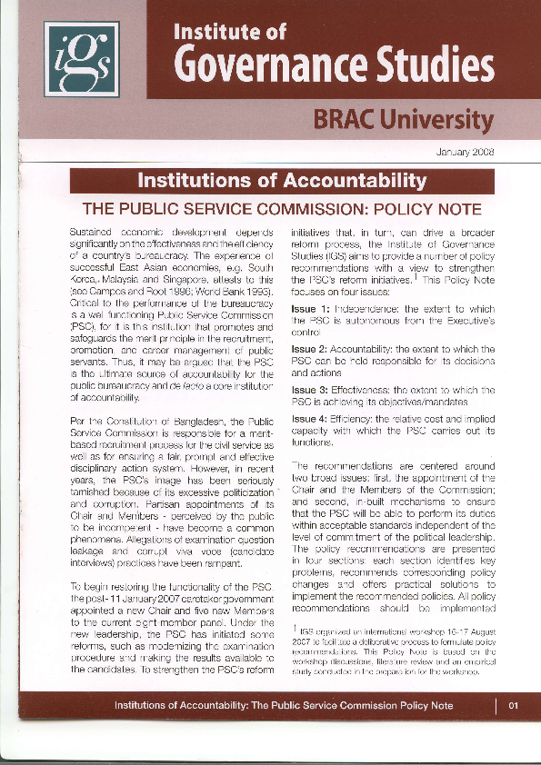 (PDF) Public Service Commission: policy note