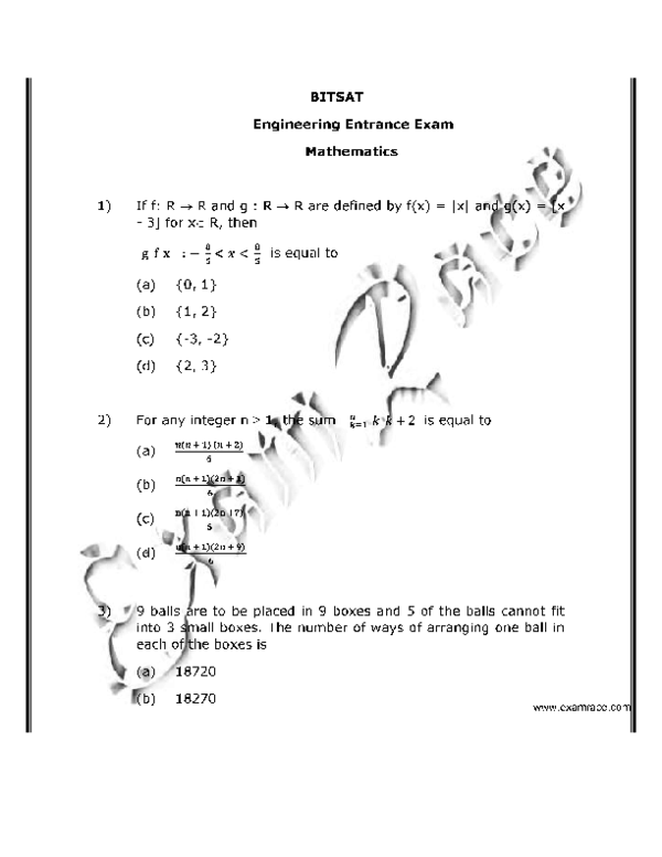 (PDF) BITSAT Solved Paper | Vivek Pandey - Academia.edu