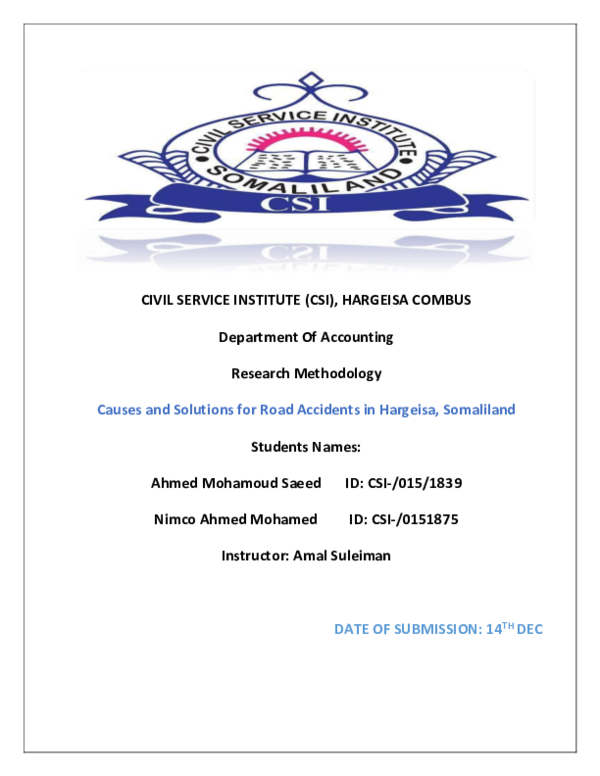 (DOC) CIVIL SERVICE INSTITUTE (CSI), HARGEISA COMBUS Department Of ...