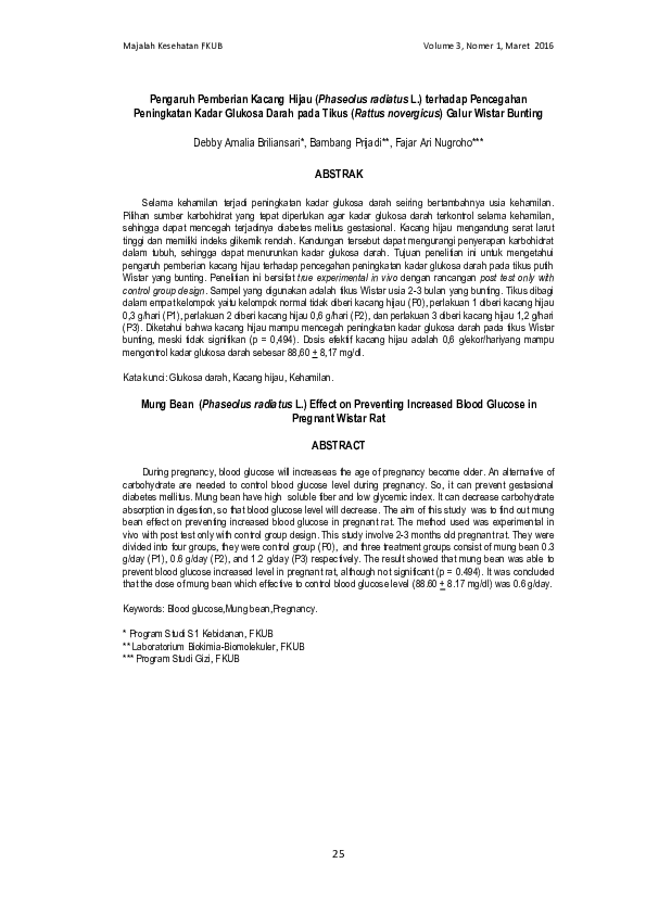 Mung Bean (Phaseolus radiatus L.) Effect on Preventing Increased Blood ...