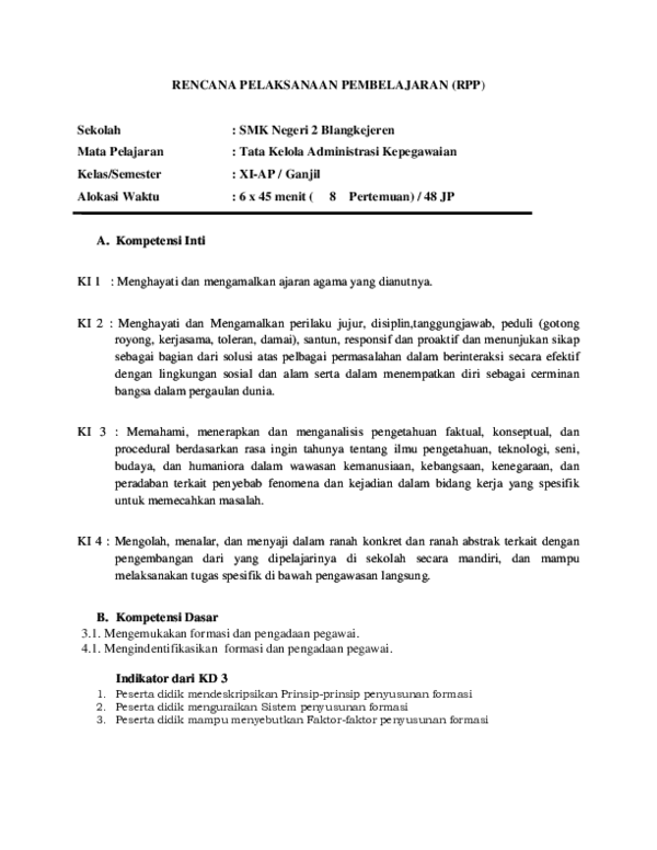 (DOC) RENCANA PELAKSANAAN PEMBELAJARAN (RPP) Sekolah : SMK Negeri 2 ...