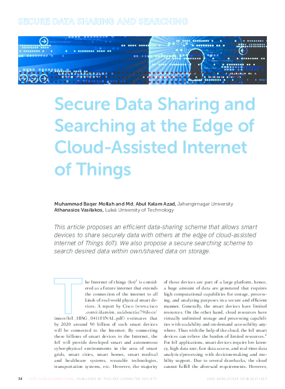Pdf Secure Data Sharing And Searching Secure Data Sharing And Searching At The Edge Of Cloud
