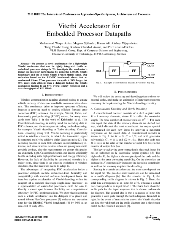 (PDF) Viterbi Accelerator for Embedded Processor Datapaths