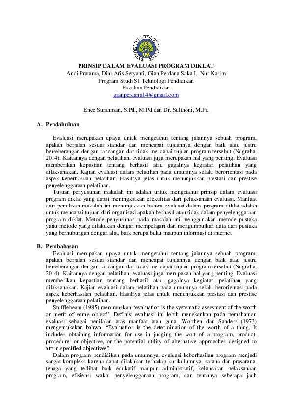 (DOC) PRINSIP DALAM EVALUASI PROGRAM DIKLAT.docx