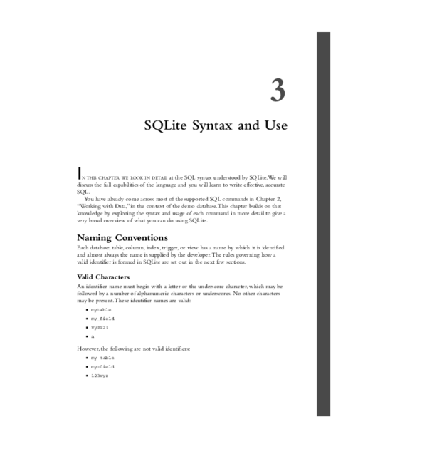 (PDF) SQLite Syntax and Use