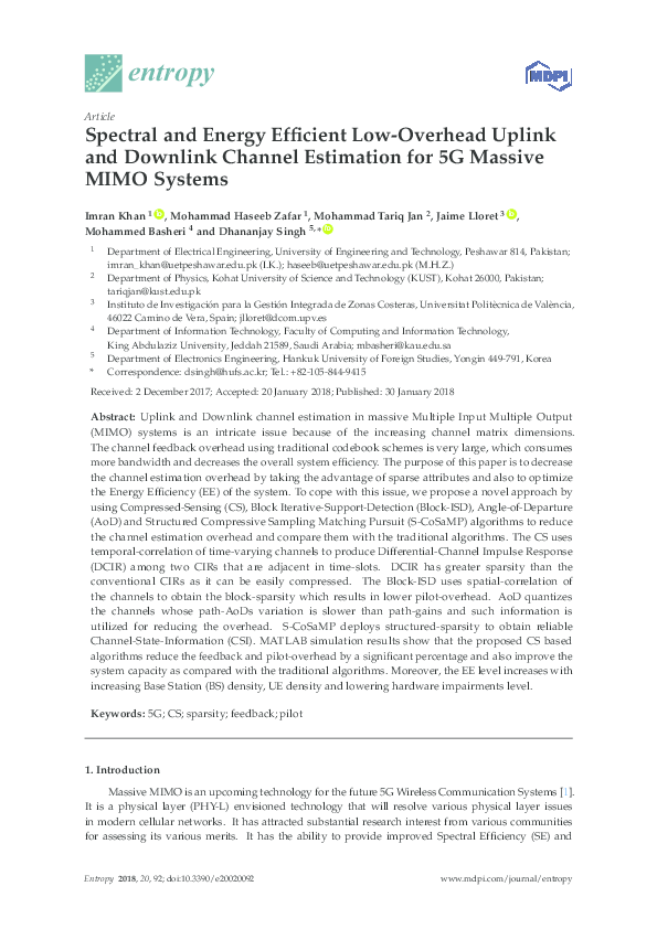 (PDF) Spectral and Energy Efficient Low-Overhead Uplink and Downlink Channel Estimation for 5G ...
