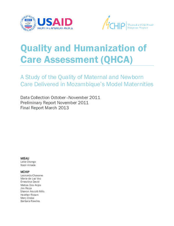 (PDF) Quality and Humanization of Care Assessment (QHCA) A Study of the ...