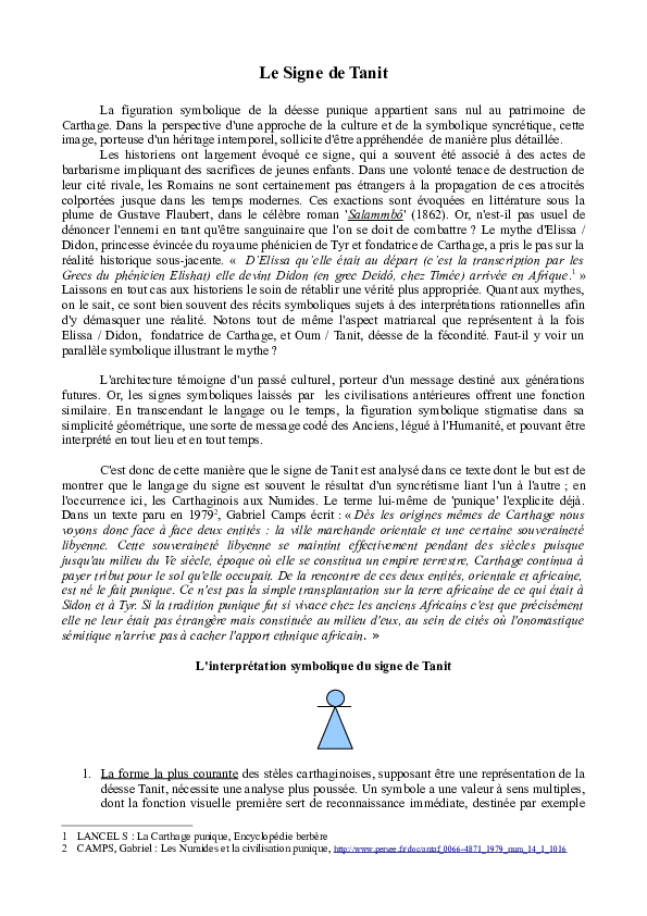 (DOC) Le Signe de Tanit