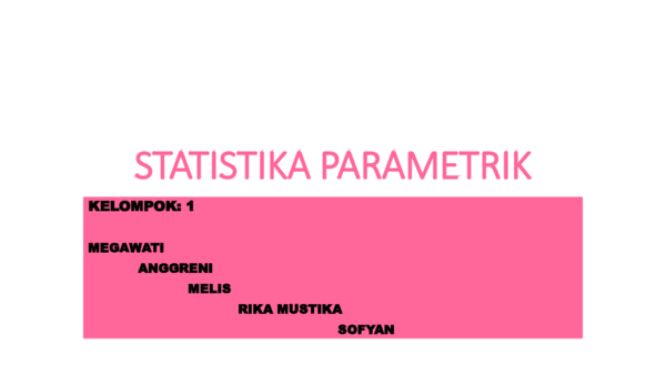 (PPT) STATISTIKA PARAMETRIK