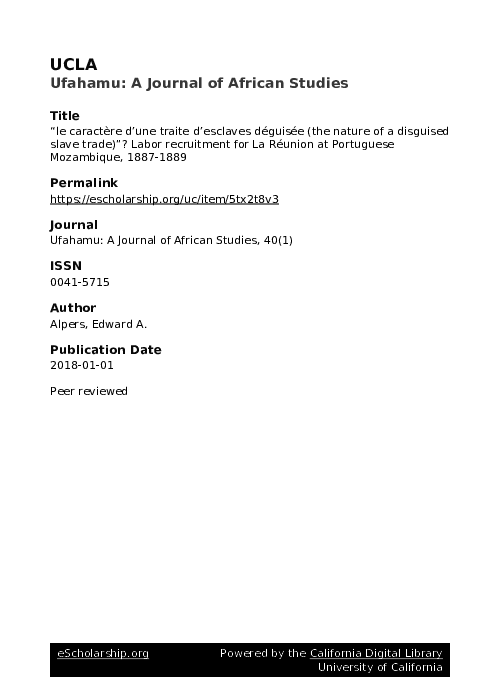 (PDF) UCLA Ufahamu: A Journal of African Studies