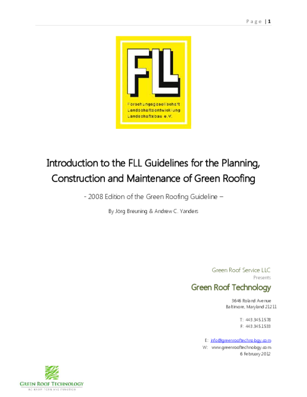 (PDF) Introduction to the FLL Guidelines for the Planning