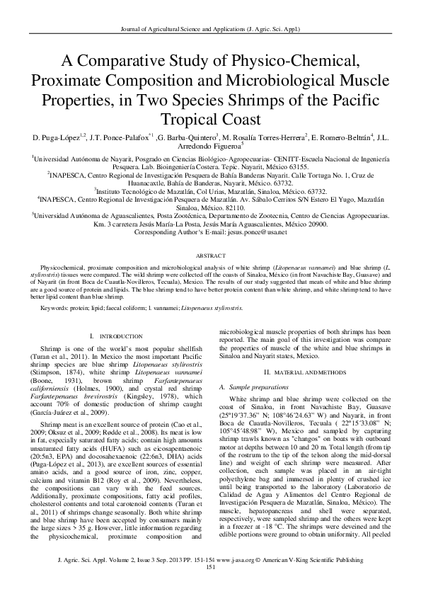 (PDF) A Comparative Study of Physico-Chemical, Proximate Composition and Microbiological Muscle ...