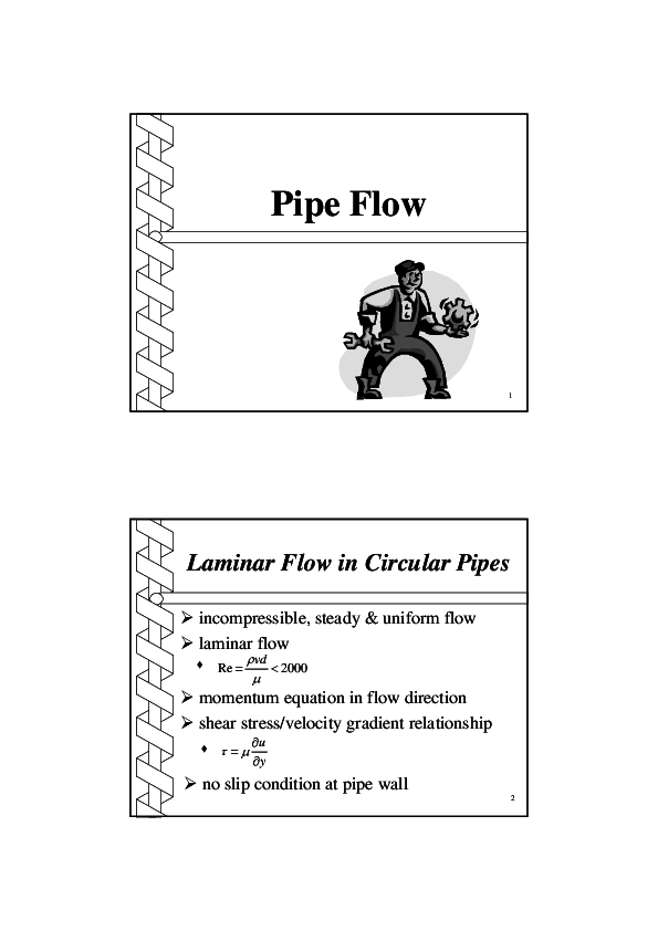(PDF) Pipe Flow Laminar Flow in Circular Pipes