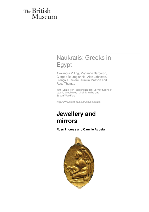 (PDF) Naukratis: Jewellery and mirrors (R. I. Thomas and C. Acosta ...