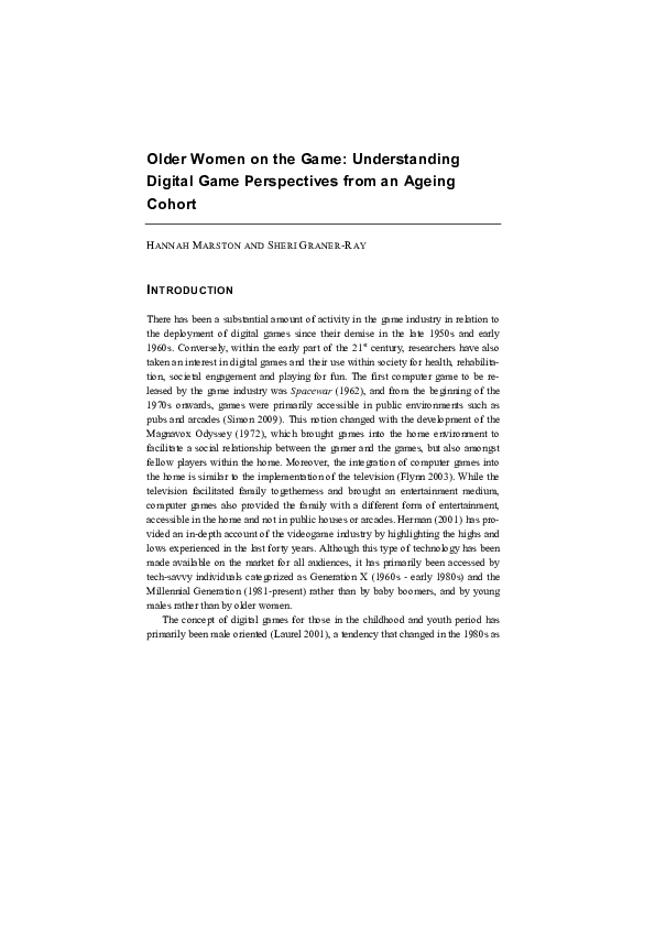 (PDF) Older Women on the Game: Understanding Digital Game Perspectives ...