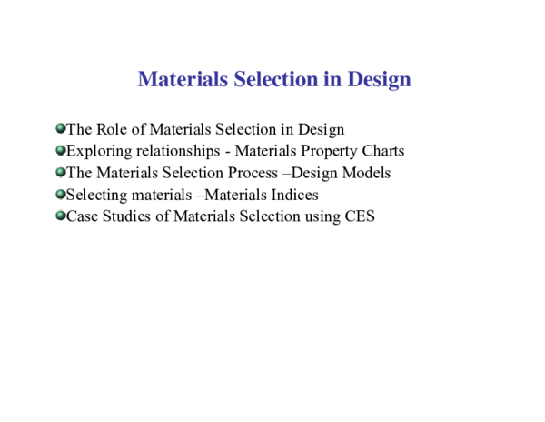 (PDF) Materials Selection in Design