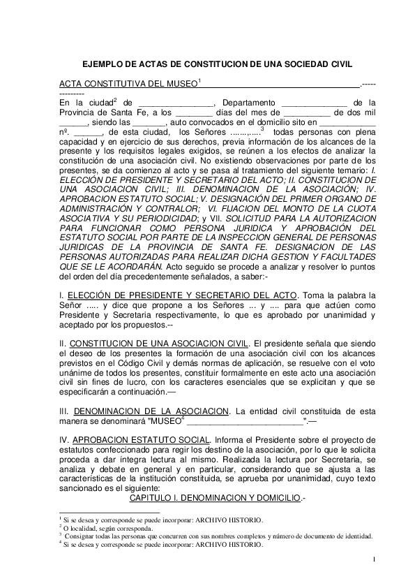 (PDF) EJEMPLO DE ACTAS DE CONSTITUCION DE UNA SOCIEDAD CIVIL