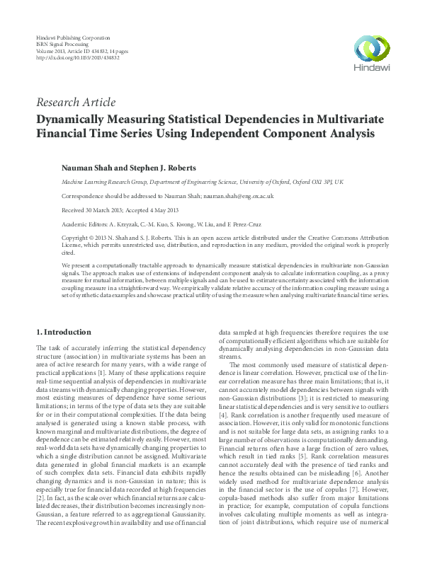 Pdf Dynamically Measuring Statistical Dependencies In Multivariate