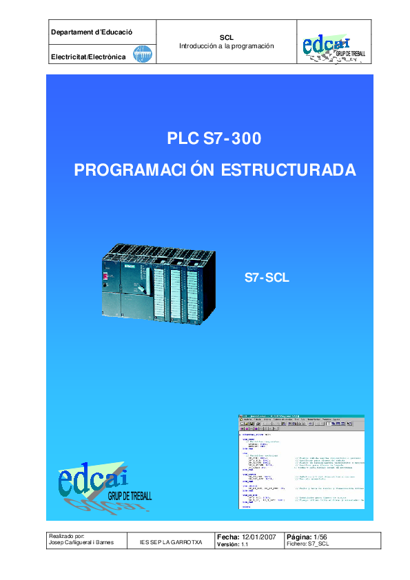 (PDF) Departament d'Educació Electricitat/Electrònica SCL Introducción ...