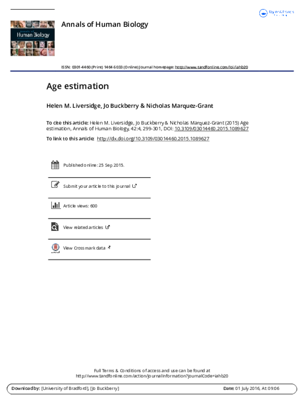 (PDF) Age estimation