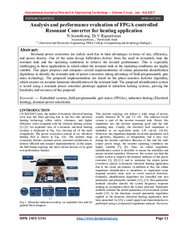Pdf Analysis And Performance Evaluation Of Fpga Controlled Resonant
