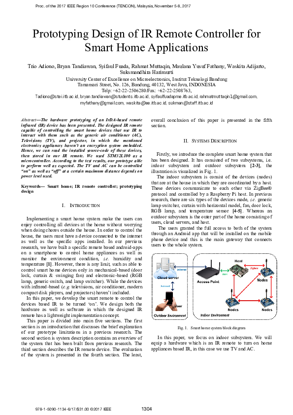 (PDF) Prototyping Design of IR Remote Controller for Smart Home ...