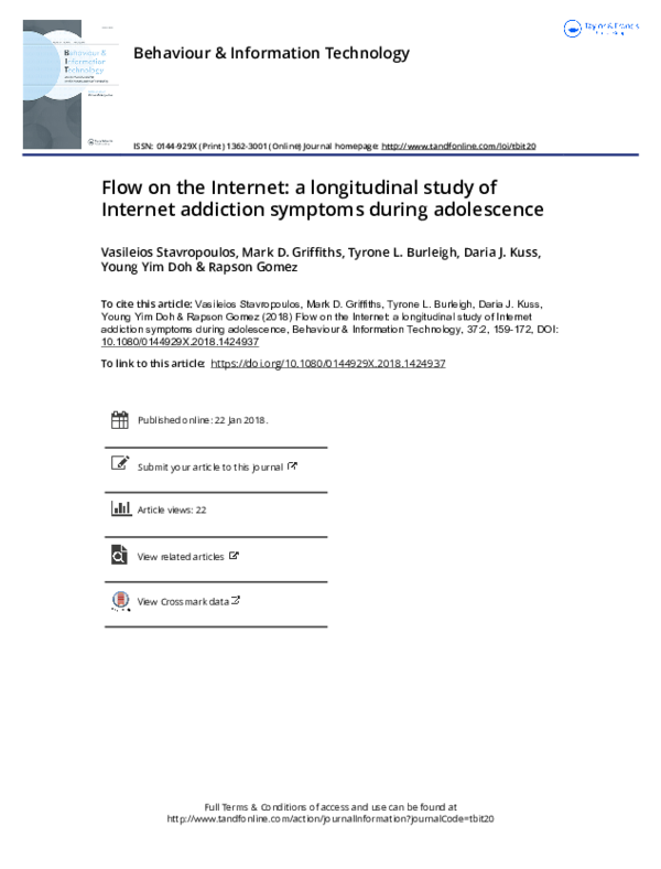 (PDF) Flow on the Internet: a longitudinal study of Internet addiction ...