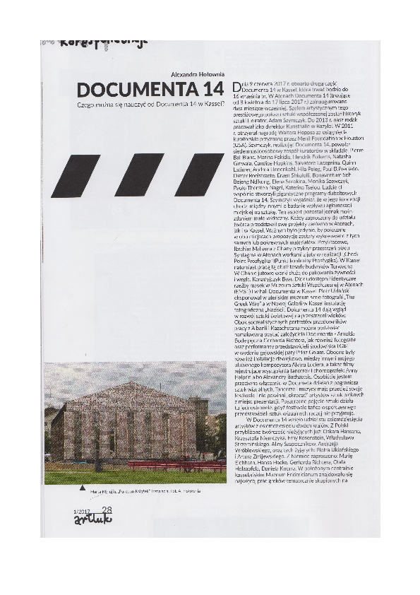(PDF) Documenta 14 Kassel