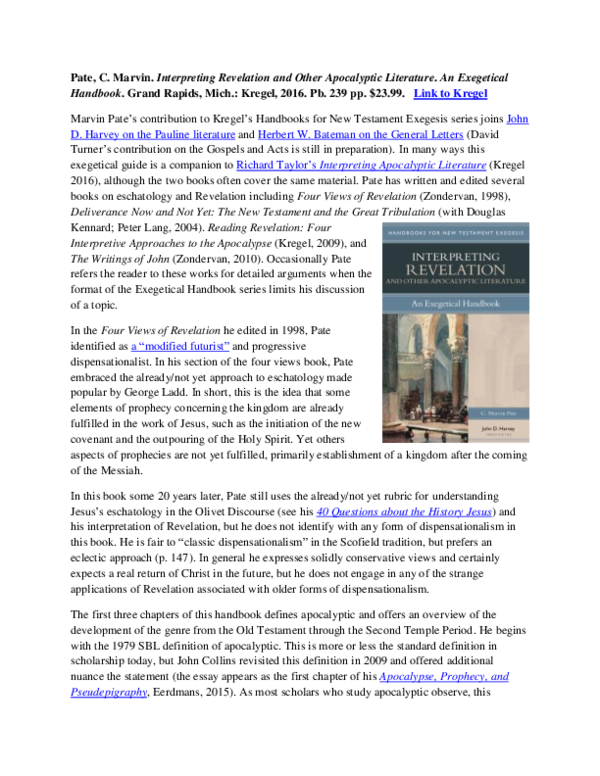(PDF) C. Marvin Pate, Interpreting Revelation and Other Apocalyptic ...