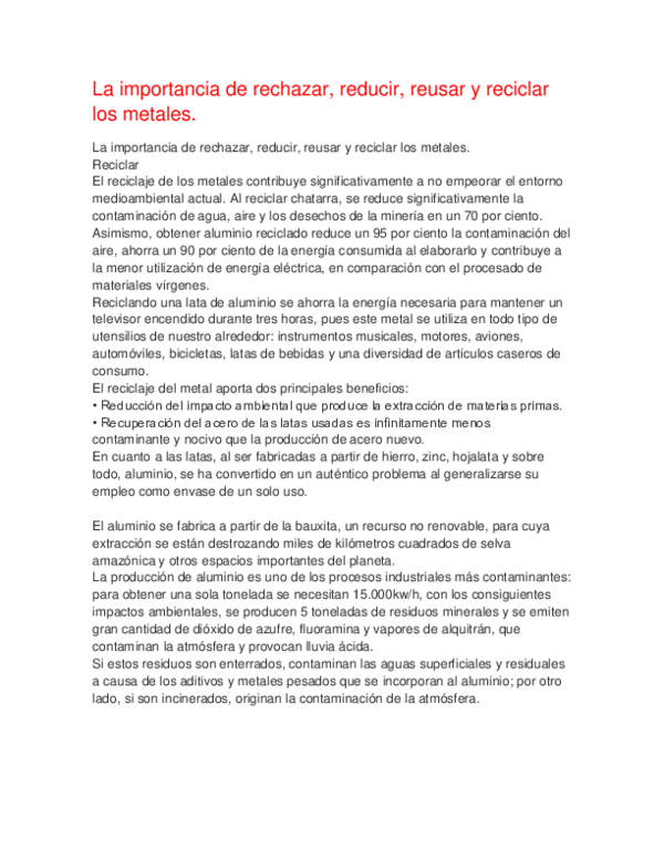 (DOC) La Importancia de Rechazar