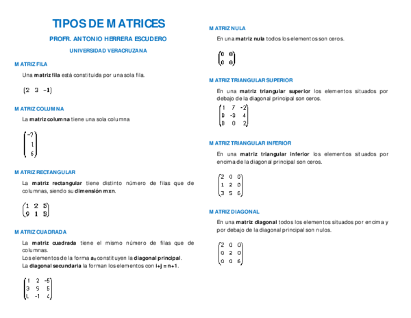 (PDF) TIPOS DE MATRICES